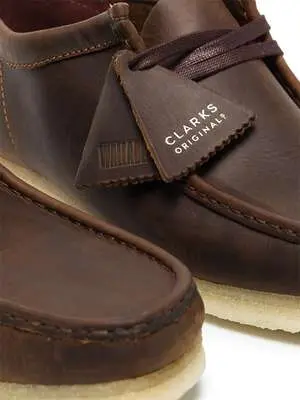 Clarks Wallabee Leather Derby Shoes - Brown