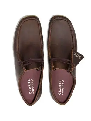 Clarks Wallabee Leather Derby Shoes - Brown