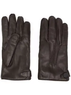 BILLIONAIRE Perforated Leather Gloves - Brown