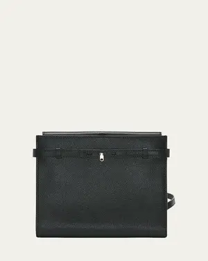 VALEXTRA B-tracollina Leather Shoulder Bag - Black