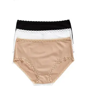 Natori 3-pack Cotton Full Briefs Black/cafe/white