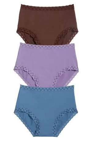 Natori 3-pack Cotton Full Briefs Blue/ Purple/ Java