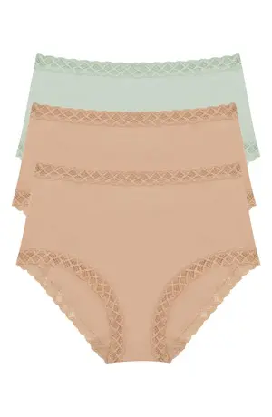 Natori 3-pack Cotton Full Briefs Dew/ Cafe/ Cafe