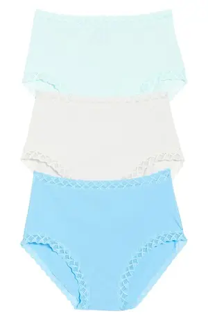Natori 3-pack Cotton Full Briefs Jul/ Ln/ Blu