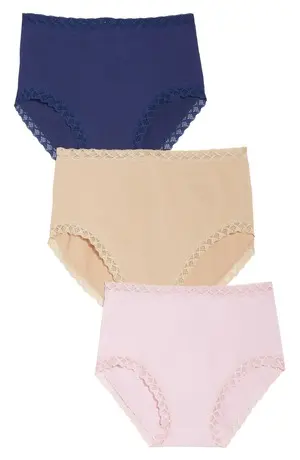 Natori 3-pack Cotton Full Briefs True Navy / Macaroon / Cafe