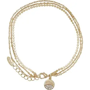 Ettika Pavé Disc Layered Chain Anklet - Gold