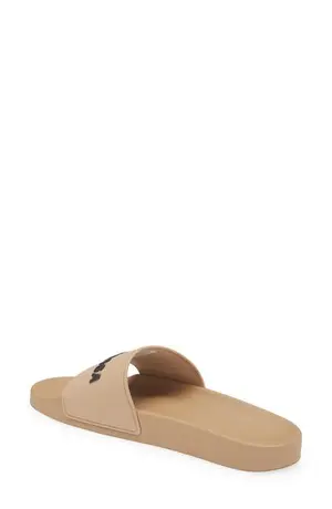 Balenciaga Logo Sport Slide - Beige/black