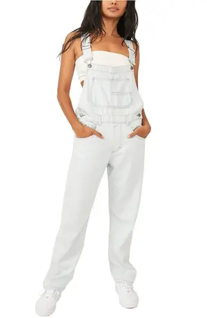 Free People We The Free Ziggy Denim Overalls Bleach Bloom