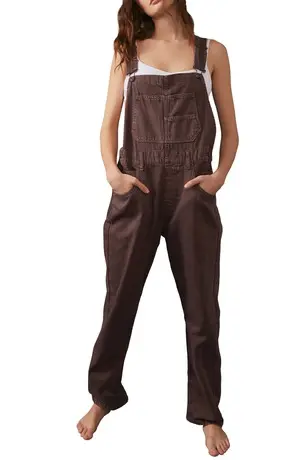 Free People We The Free Ziggy Denim Overalls Mocha