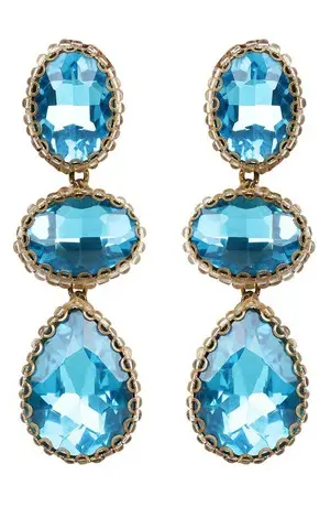 Deepa Gurnani Hadlee Drop Earrings - Aqua