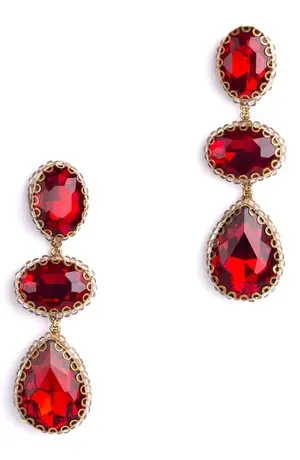 Deepa Gurnani Deepa Gurnani Hadlee Drop Earrings Ruby
