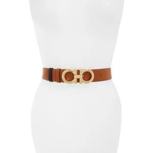 FERRAGAMO FERRAGAMO Reversible Double Gancio Belt Sella Nero