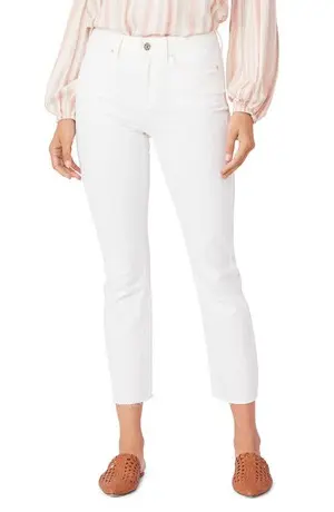 Paige Cindy High Waist Raw Hem Ankle Straight Leg Jeans - Tonalecru