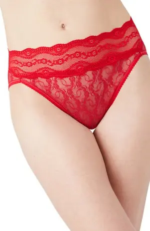 Wacoal Lace Kiss High Cut Panties Crimson Red