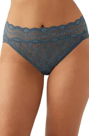 Wacoal Lace Kiss High Cut Panties Stormy Weather