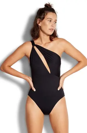 Seafolly One-shoulder Cutout One-piece Swimsuit