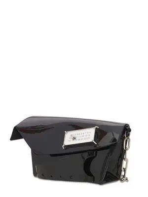 MAISON MARGIELA Snatched Patent Leather Shoulder Bag - Black