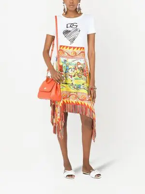Dolce & Gabbana Carretto-print Twill Miniskirt