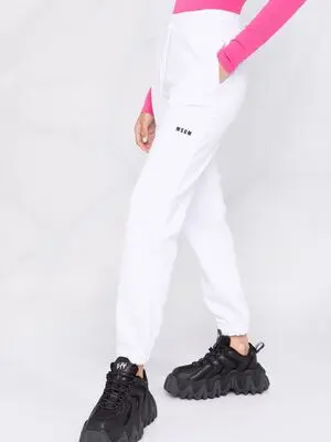 MSGM Logo-print Cotton Joggers - White