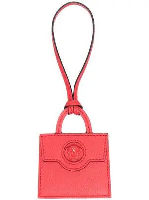 Versace Medusa Head Leather Tag - Red