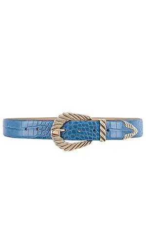 PETIT MOMENTS Modern Rodeo Leather Waist Belt Stone Blue