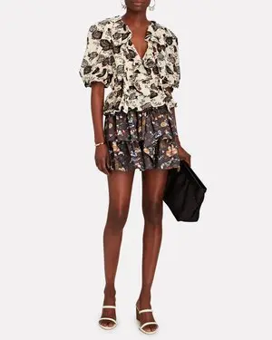 Ulla Johnson Nadya Floral Puff Sleeve Top - Multi