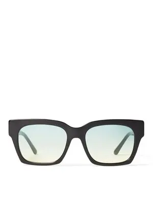 JIMMY CHOO - Jo/s 52 Black Acetate Square-eye Sunglasses With Gold Jc Logo
