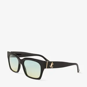 JIMMY CHOO - Jo/s 52 Black Acetate Square-eye Sunglasses With Gold Jc Logo
