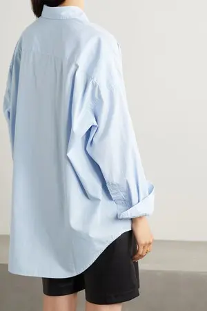 R13 Oversized Striped Oxford Shirt - Blue