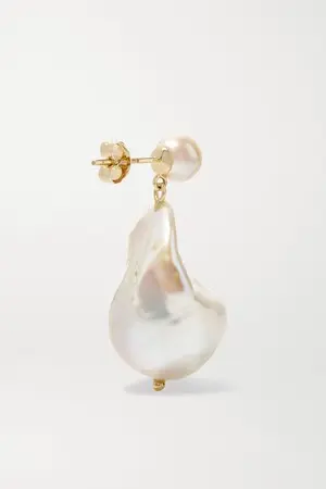 Mateo Duality Pearl Drop Earrings - Gold