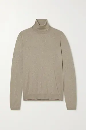 Brunello Cucinelli Metallic Cashmere-blend Turtleneck Sweater