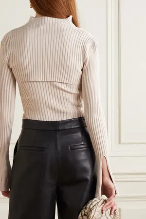 Safiyaa Nouvel Ribbed-knit Sweater And Tank Set