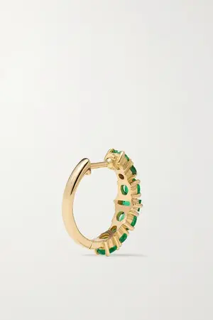 Ileana Makri 18-karat Emerald Hoop Earrings