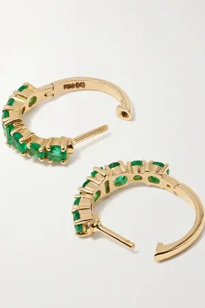 Ileana Makri 18-karat Emerald Hoop Earrings