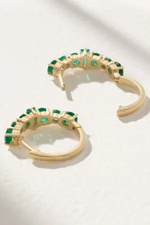 Ileana Makri 18-karat Emerald Hoop Earrings
