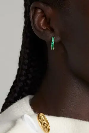 Ileana Makri 18-karat Emerald Hoop Earrings