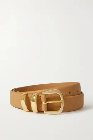 Anderson's Textured-leather Waist Belt - Neutrals