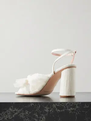 LOEFFLER RANDALL Camellia Bow-embellished Sandals - Neutrals