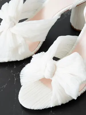 LOEFFLER RANDALL Camellia Bow-embellished Sandals - Neutrals