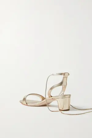 LOEFFLER RANDALL Jackie Crinkled-leather Sandals - Gold