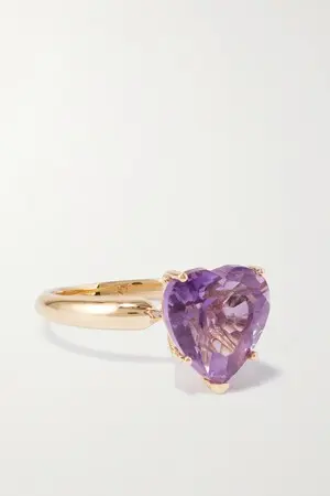 Fry Powers Rainbow Heart 14-karat Gold Topaz Ring - Purple