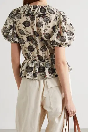 Ulla Johnson Nadya Ruffled Floral-print Cotton-blend Voile Blouse