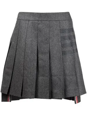 Thom Browne 4-bar Stripe Pleated Skirt - Grey