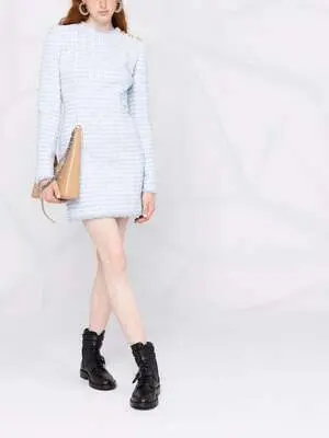 Balmain Tweed Long-sleeve Dress