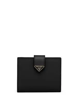 Prada Small Logo-plaque Saffiano Leather Wallet - Black