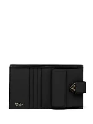 Prada Small Logo-plaque Saffiano Leather Wallet - Black