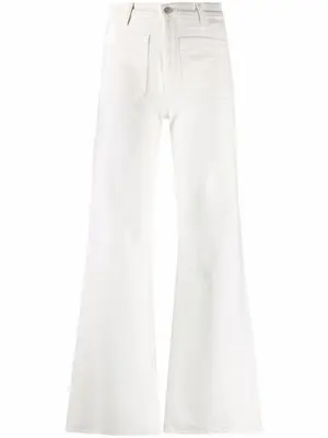 NILI LOTAN Florence High-waist Flared Jeans - White