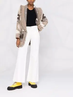 NILI LOTAN Florence High-waist Flared Jeans - White