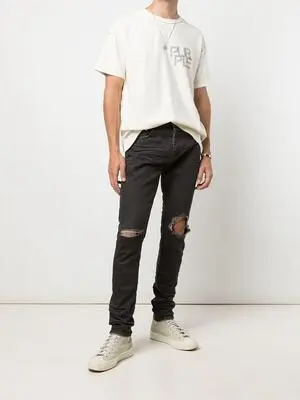 PURPLE BRAND Ripped Detail Slim Fit Jeans