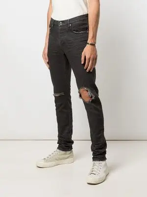 PURPLE BRAND Ripped Detail Slim Fit Jeans